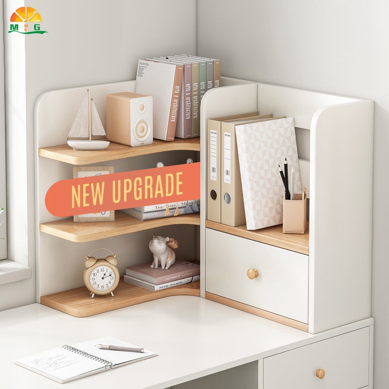 Desktop Storage Rack With Drawer Book Shelf Table Shelving Units ...