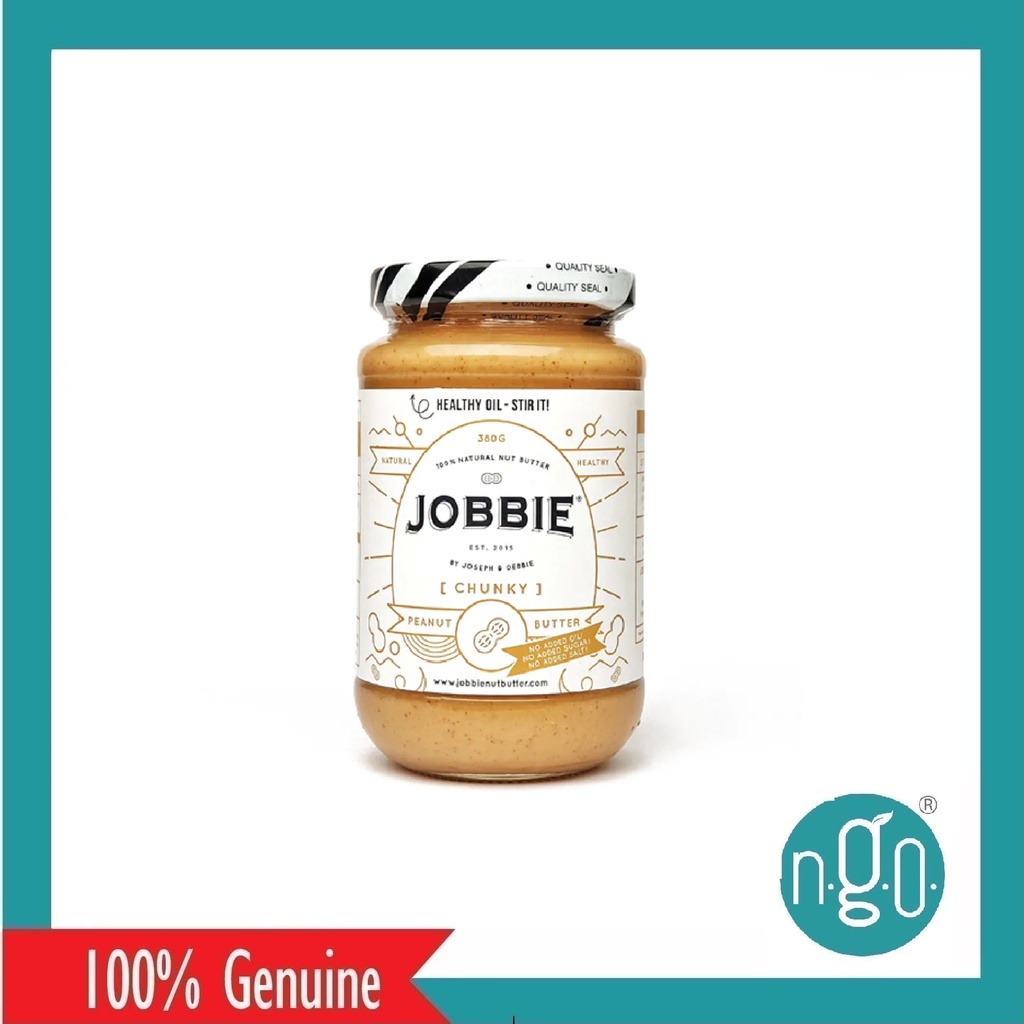 Jobbie Chunky Pure Peanut Butter (380g/bottle) | Shopee Malaysia
