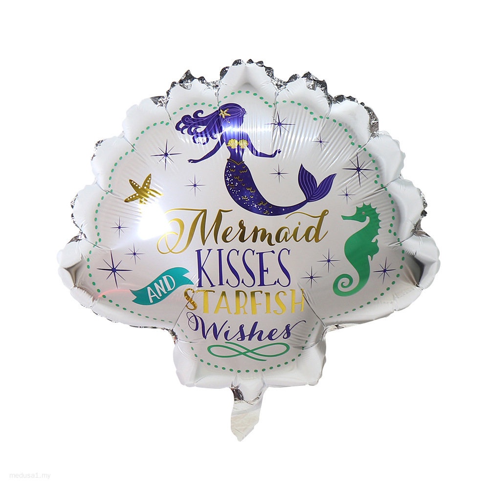 Mermaid Shell Balloons Aluminum Foil Balloons Under The Sea Mermaid ...