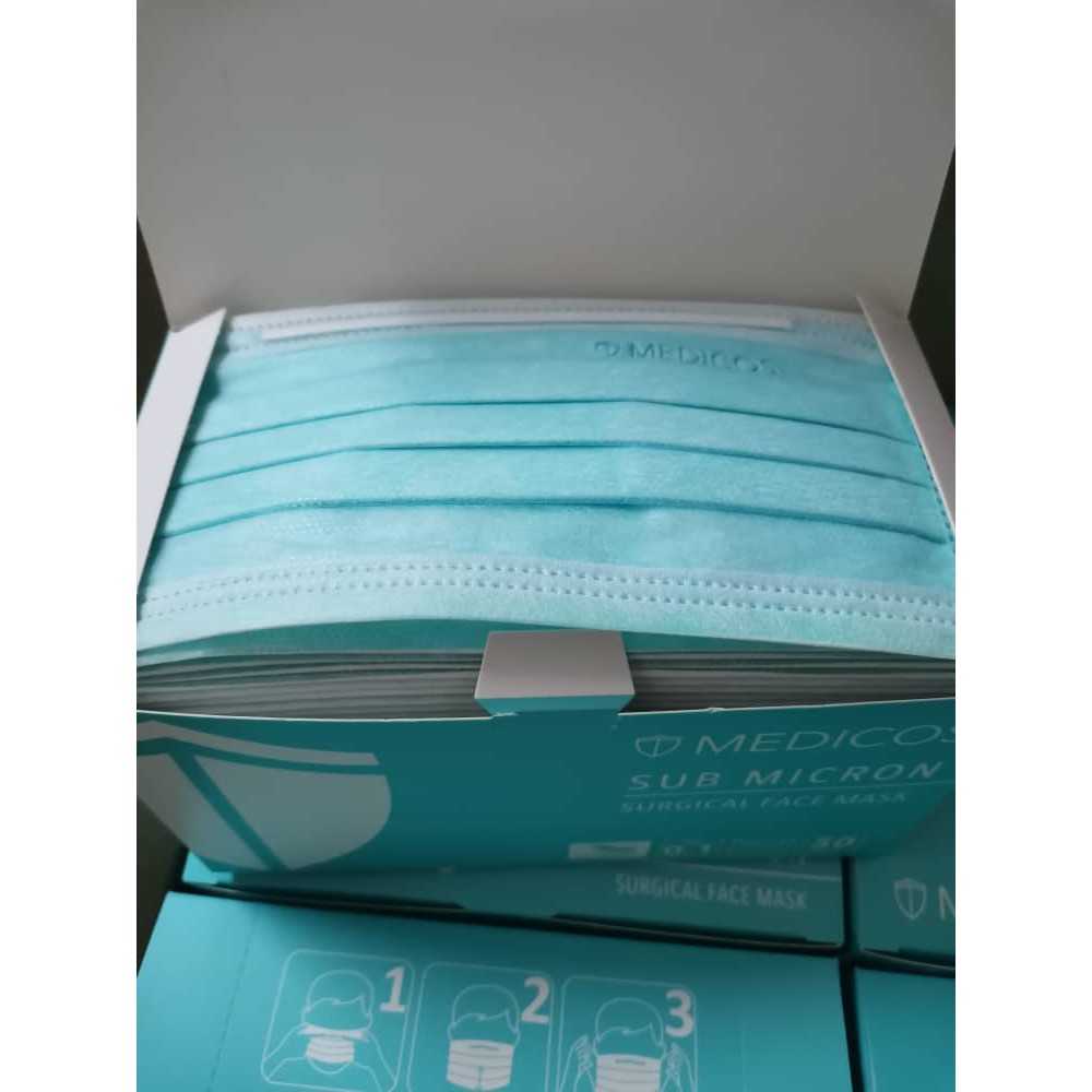 MEDICOS 3 PLY FACE MASK SEA BLUE (NEW) | Shopee Malaysia