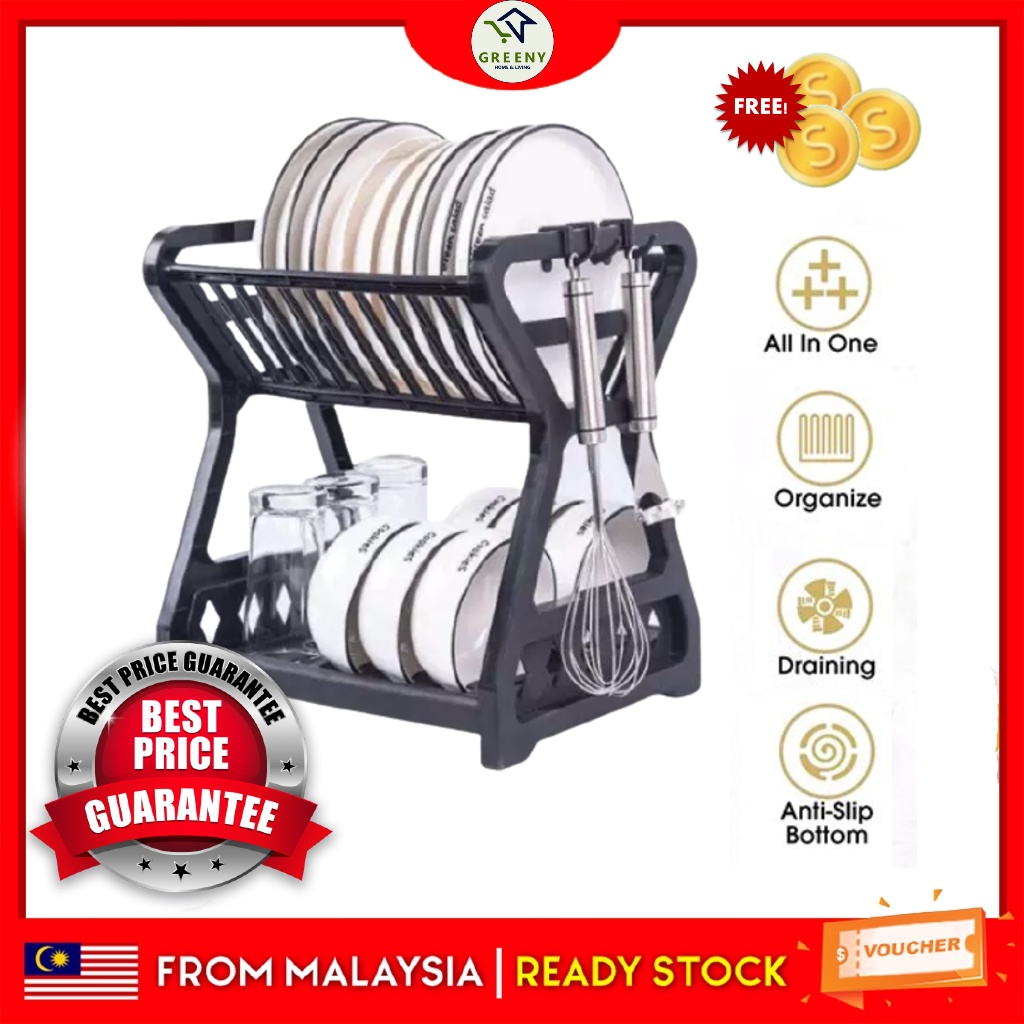 Kitchen Dish Racks Drainer Plate Bowls Utensils Cutlery Holders Drip ...