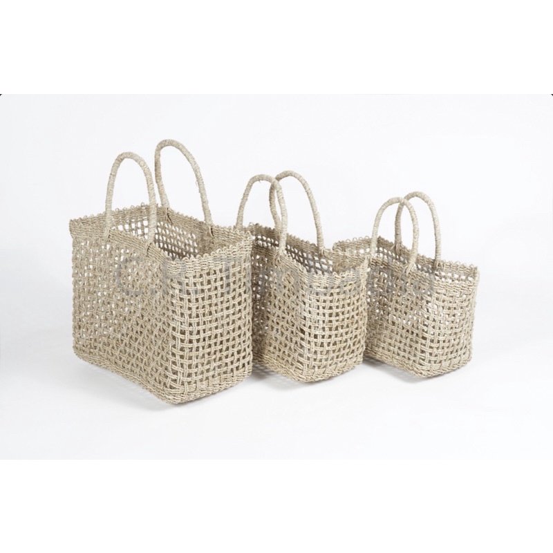 Beg Jute Lebar / Bakul Pasar Jute / Handmade Jute Basket / Beg Murah ...