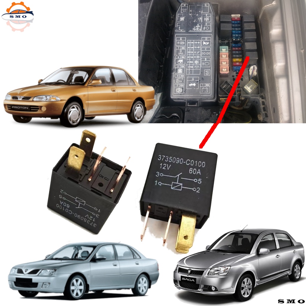 4PIN 12V 60A Car Relays Headlamp Relay Radiator Fan Motor Relay Horn ...