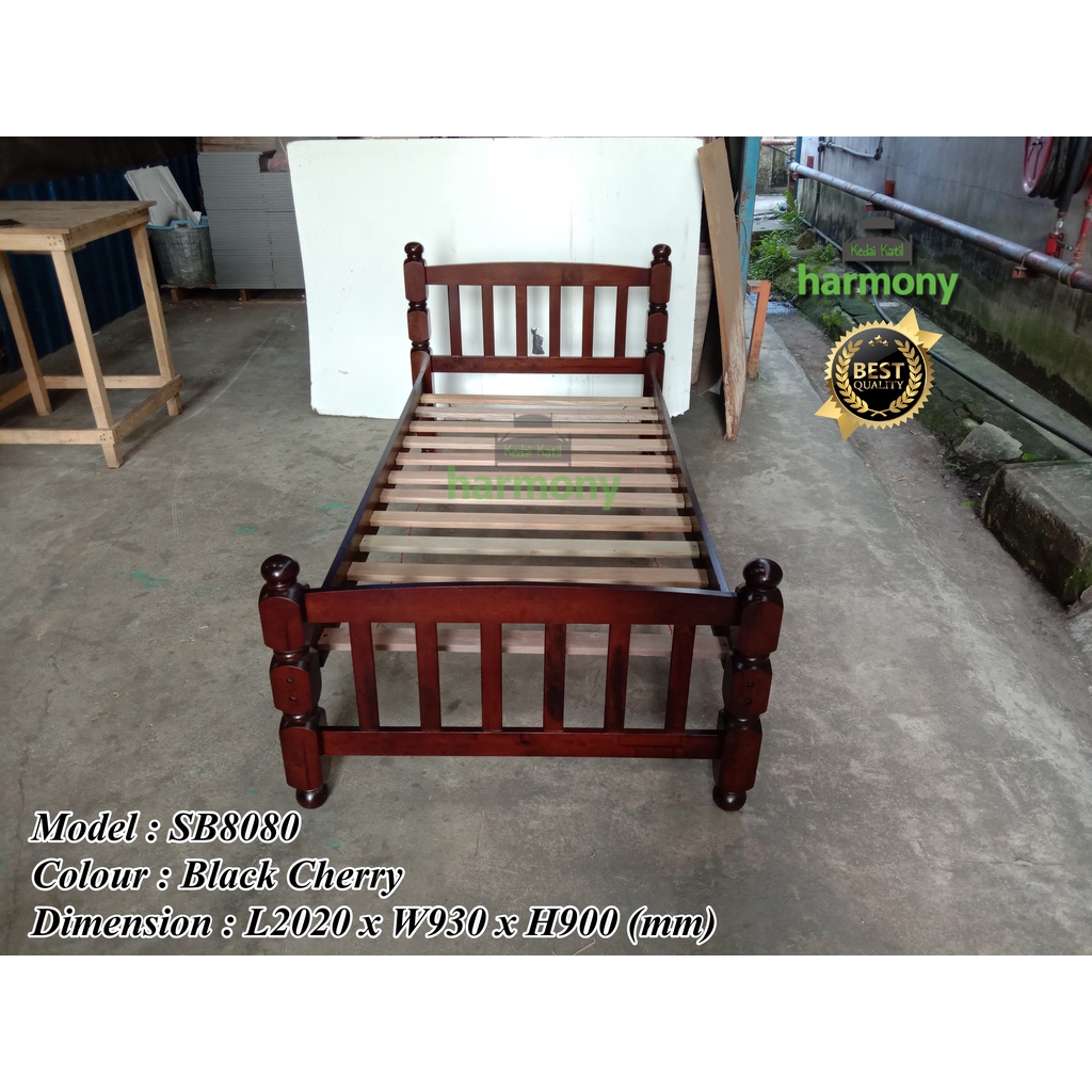 Harmony Oakland Wooden Single Bed Frame / Solid Wood Single Bed / Katil ...