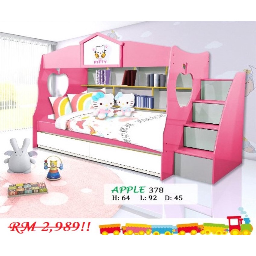APPLE 378, Single Double Decker Beds With Drawers Panell, Book ...
