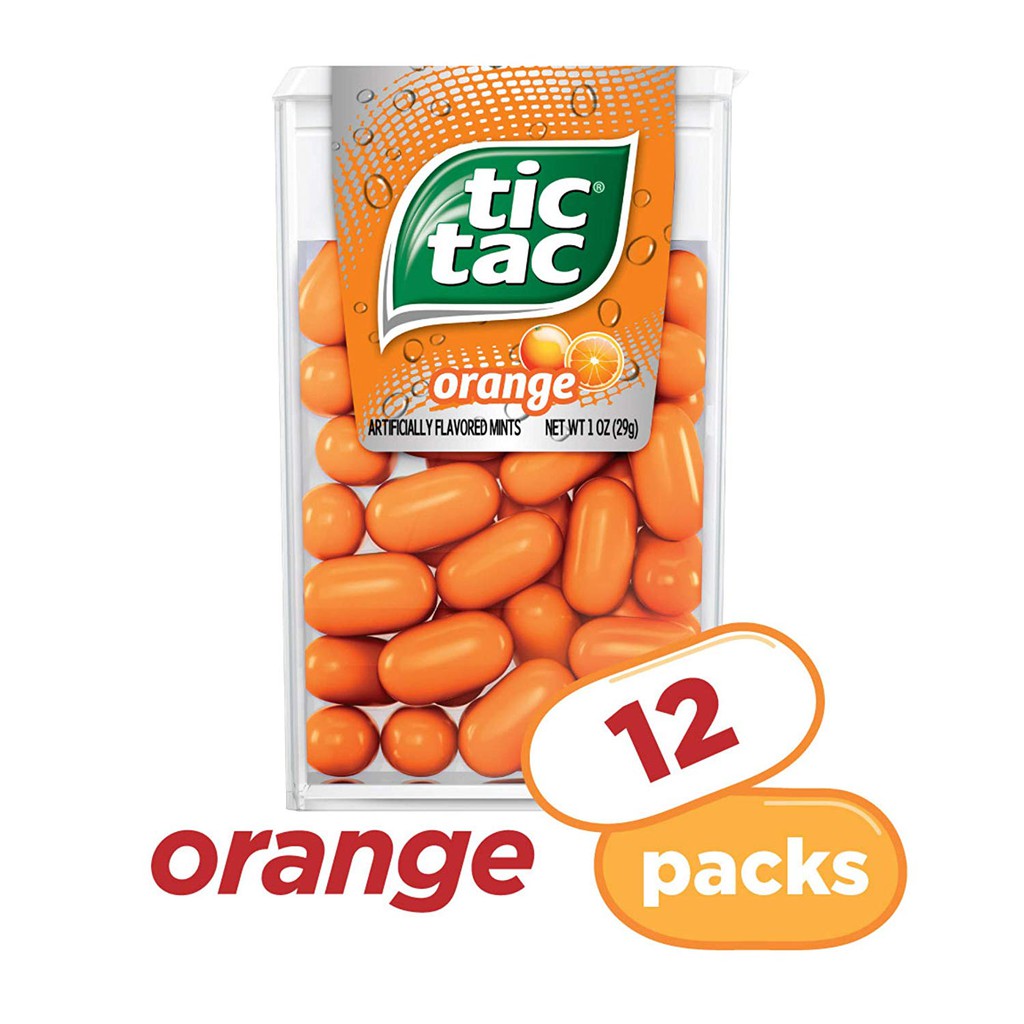 Tic Tac Assorted Flavour Mini Candy 12 boxes x 14gm - Orange, Mint ...