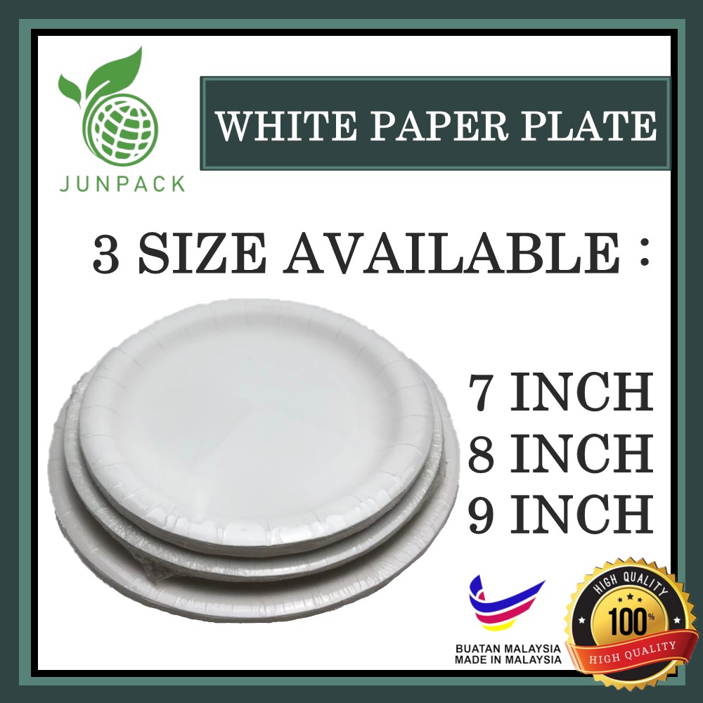 [ 20 / 50 's ] Disposable Paper Plate / White Paper Plate / Party Plate ...