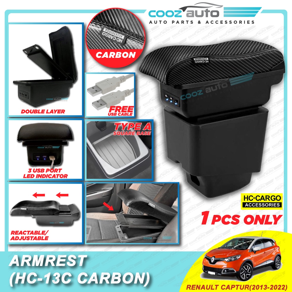 Renault Captur 2013 - 2022 HC Cargo CARBON Premium USB LED TYPE A ...