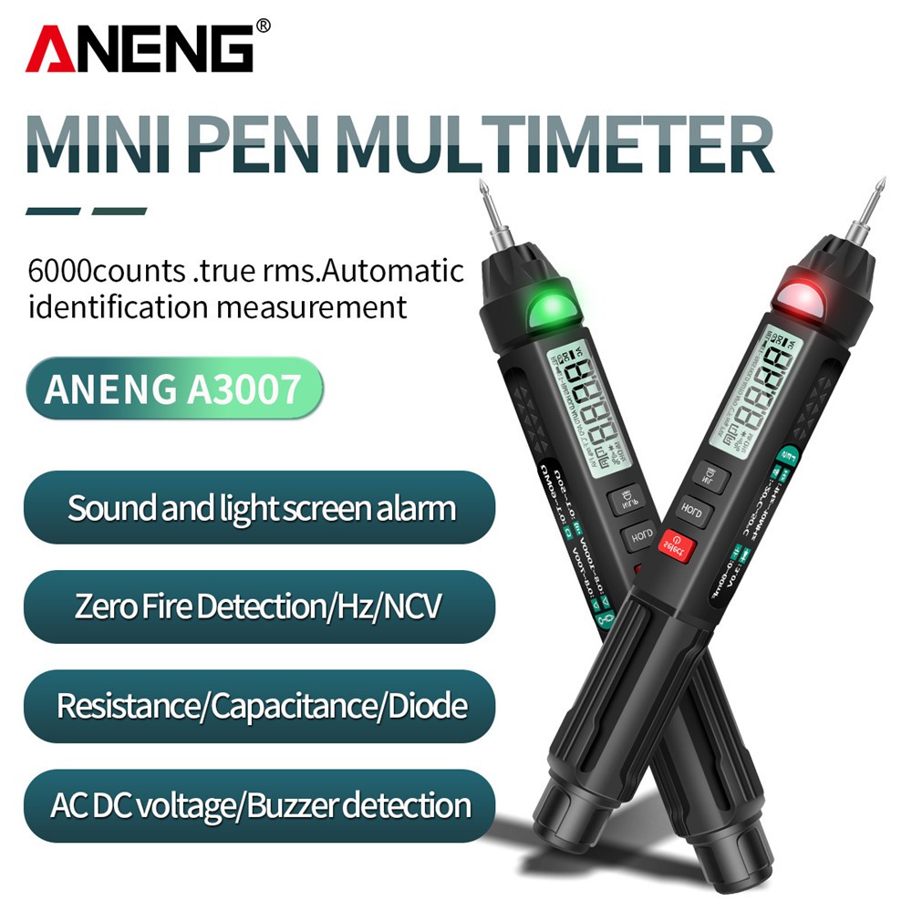 ANENG A3007 Mini Professional Multimeter Pen 6000 Count with Non ...