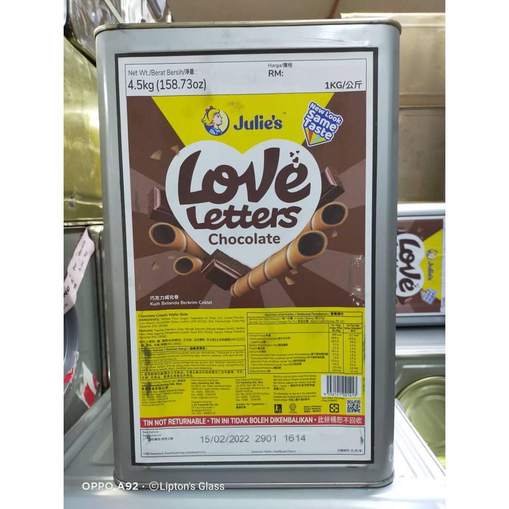 Julie's Love Letter Chocolate- 4.5kg/tin | Shopee Malaysia