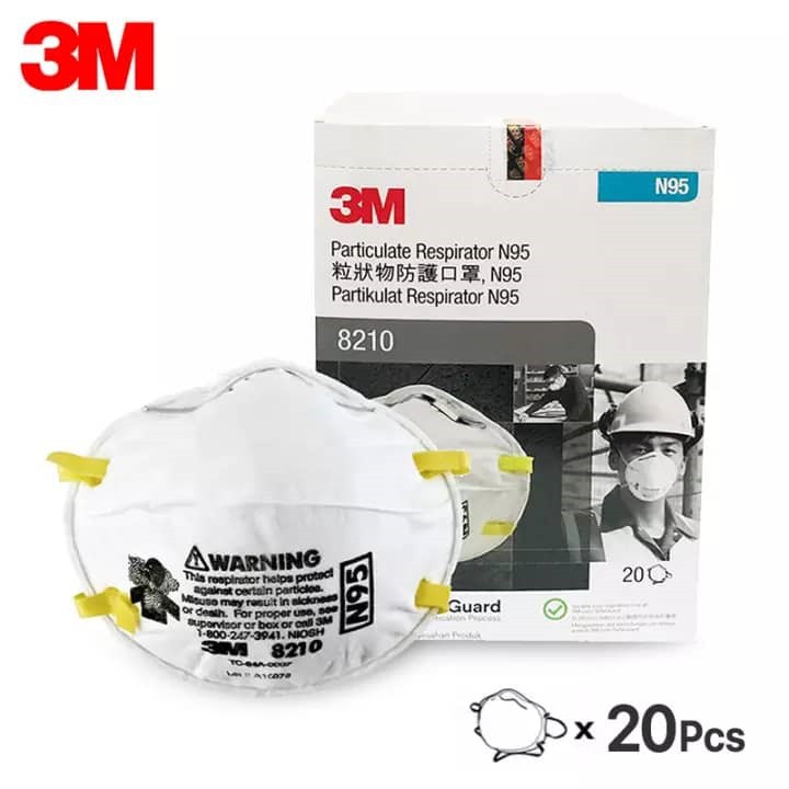 3M 8210 Particulate Respirator N95 100% Original (1 Box 20pcs) SHIP ...