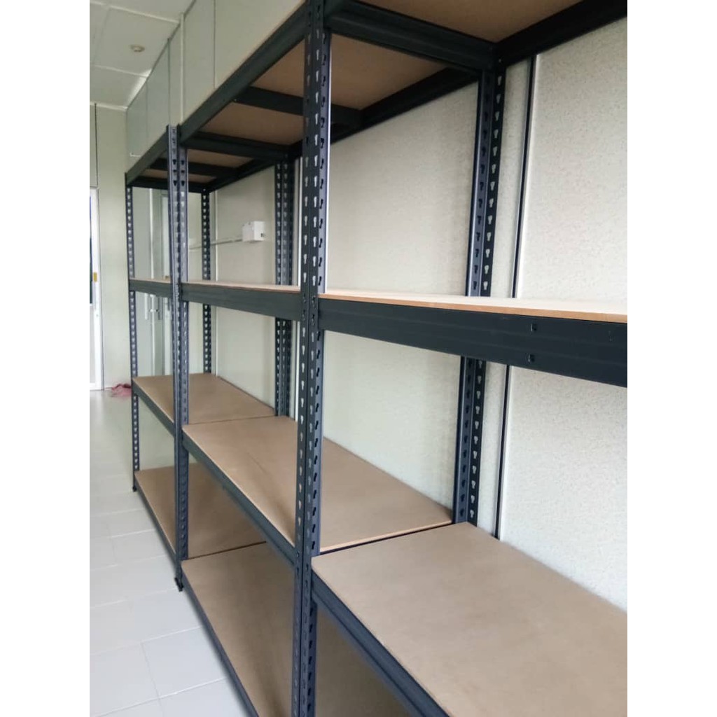 Heavy Duty Boltless Rack - 4 Levels - Black Series | Shopee Malaysia