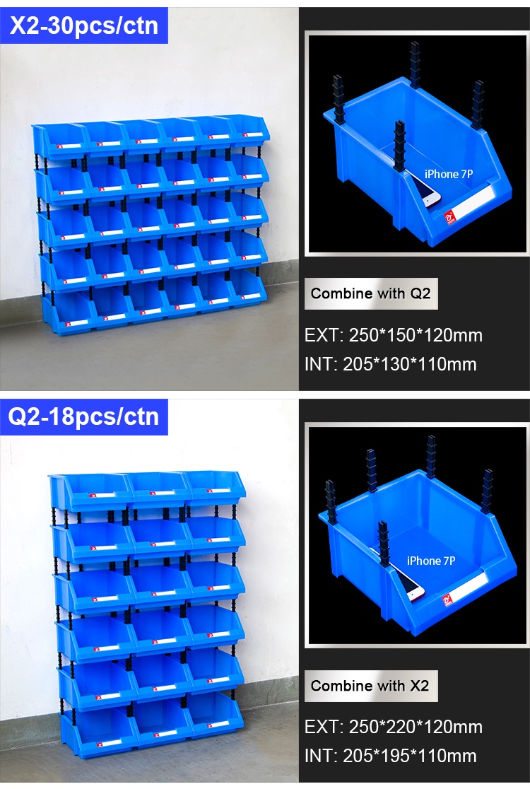 X Series | Plastic stackable parts bin for warehouse Shelf Screw ...