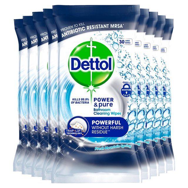 DETTOL POWERFUL BATHROOM WIPES WET TISSUE PROVEN KILLS BACTERIA ...