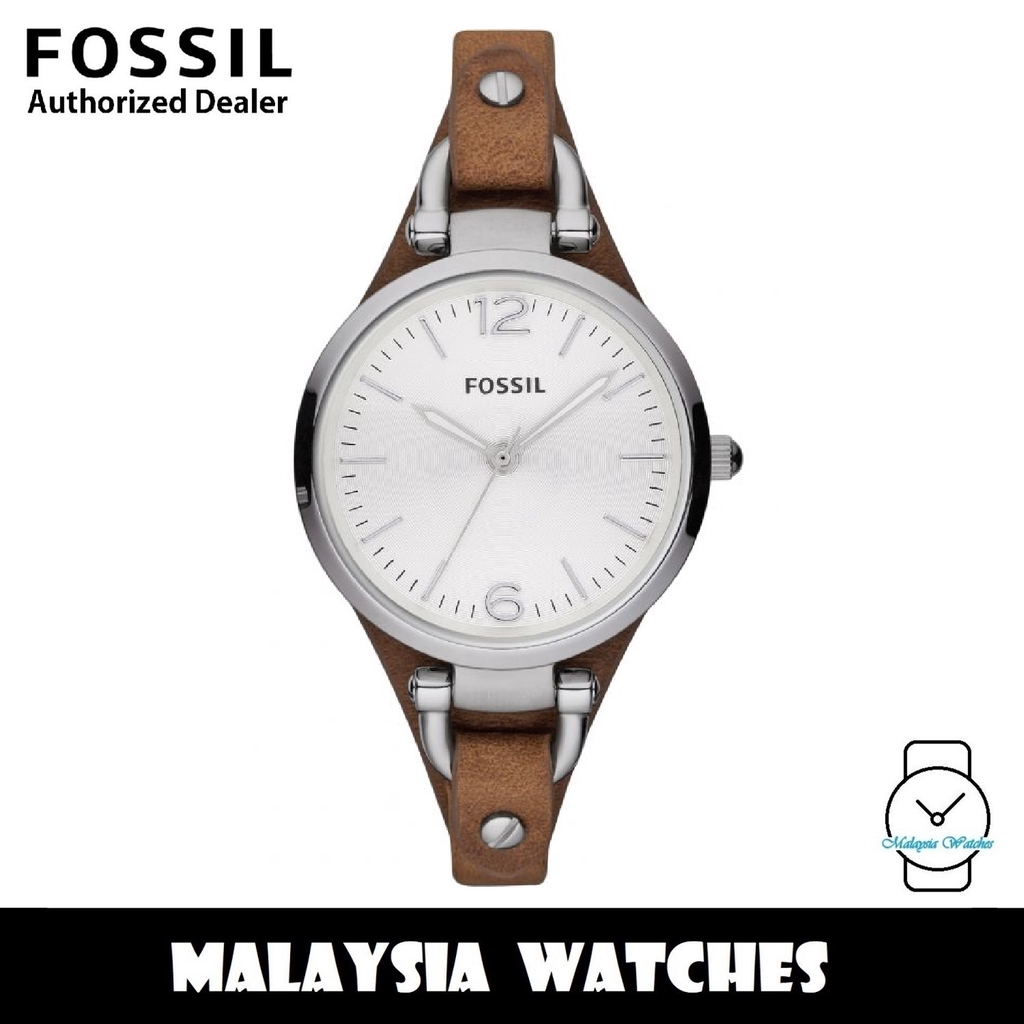 (OFFICIAL WARRANTY) Fossil ES3060 Mini Three-Hand Brown Leather Watch ...