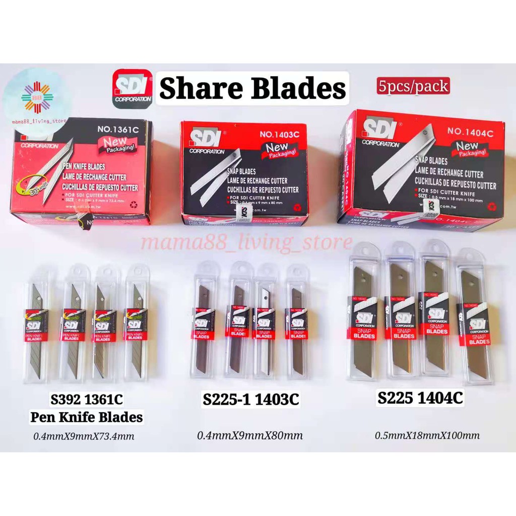 【Ready Stock】SDI Pen Knife/Cutter Blades / Snap Blades 5Pcs/Pack ...