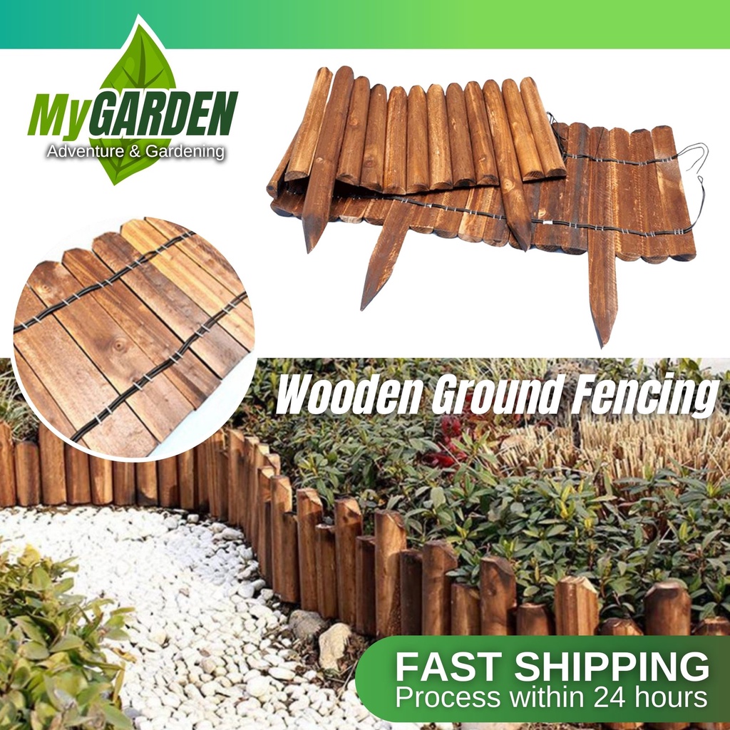 Wooden Ground Fencing Garden Home Decoration Flexible Round Wood Fence ...