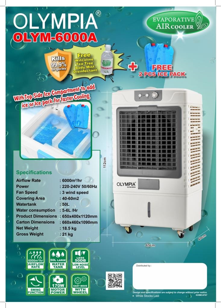 Olympia Olym-6000A Evaporative Air Cooler | Shopee Malaysia