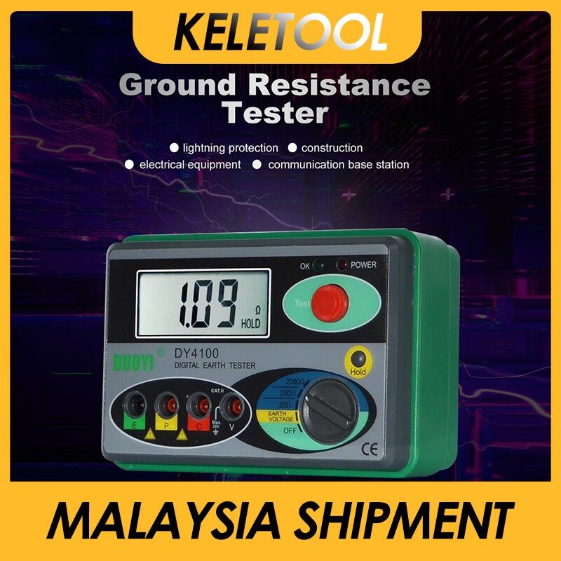 DUOYI DY4100 Resistance Tester Digital Earth Tester Ground Resistance ...