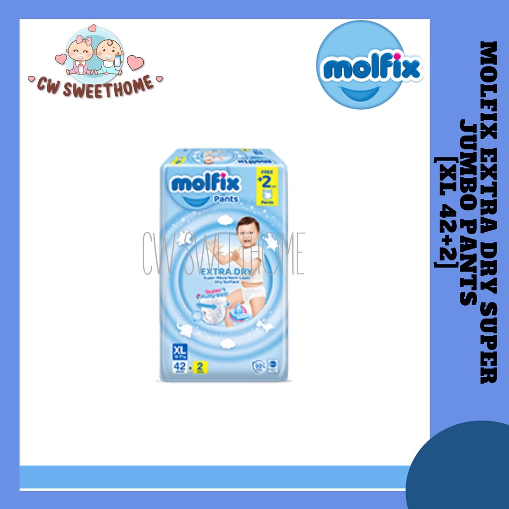 MOLFIX EXTRA DRY SUPER JUMBO PANTS(S66+2/M60+2/L48+2/XL42+2/XXL36+2 ...