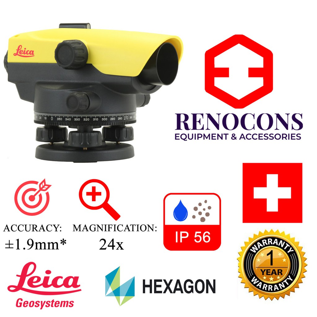 LEICA NA524 SURVEY AUTO LEVEL AUTOMATIC LEVEL DUMPY LEVEL OPTICAL LEVEL ...