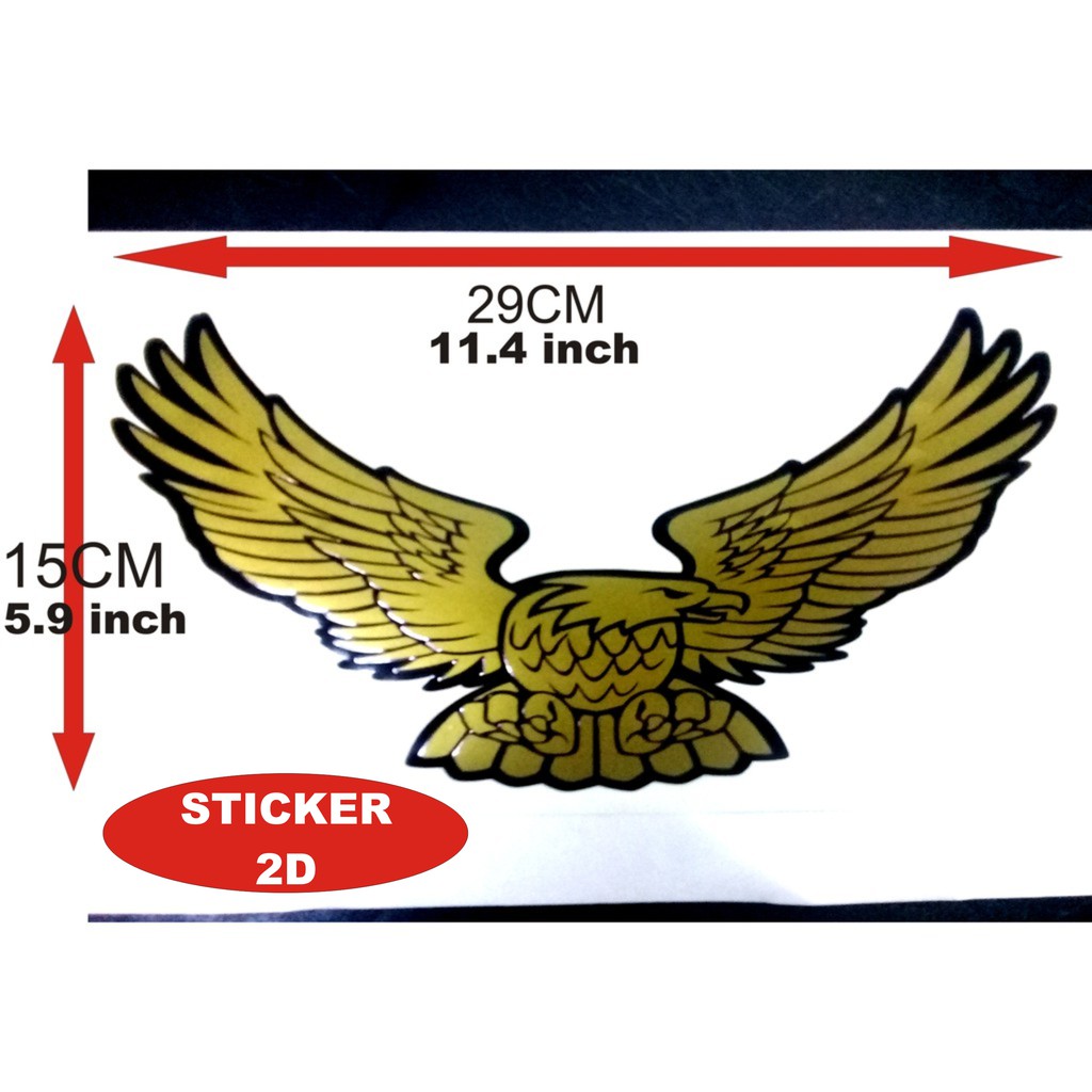 20230827-1224 STICKER 2D EAGLE 29CM X 15CM CLEAR COATED ORACAL Body ...
