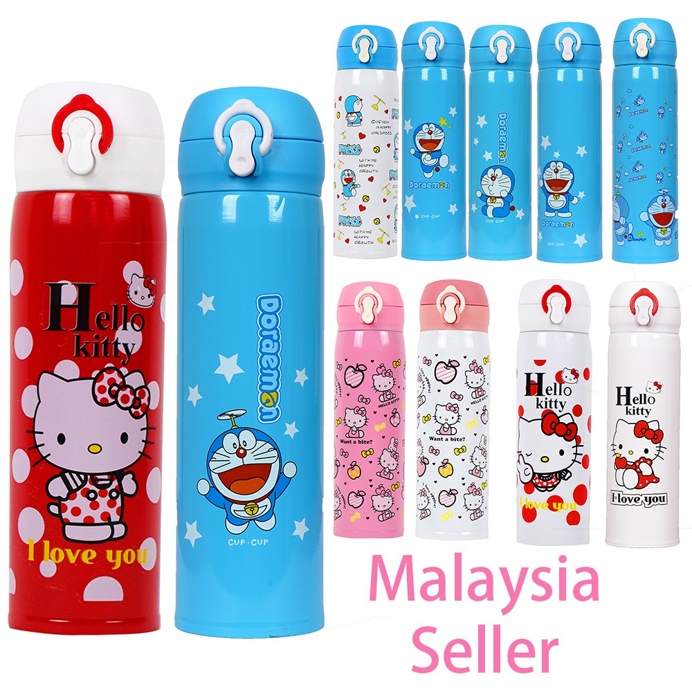 BOTOL ENRAGAVE NAMA Thermo Flask Doraemon Hello Kitty 500ml Premium ...