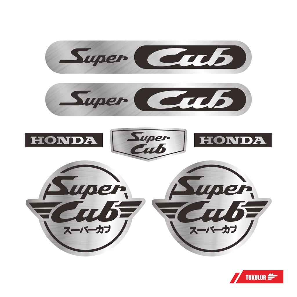 Honda SUPER CUB C50 C70 STRIPPING Sticker PASSPORT SILVER GOLD EDITION ...