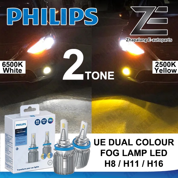 PHILIPS H8 / H11 / H16 Ultinon Essential Dual Colour CCT UE LED Fog ...