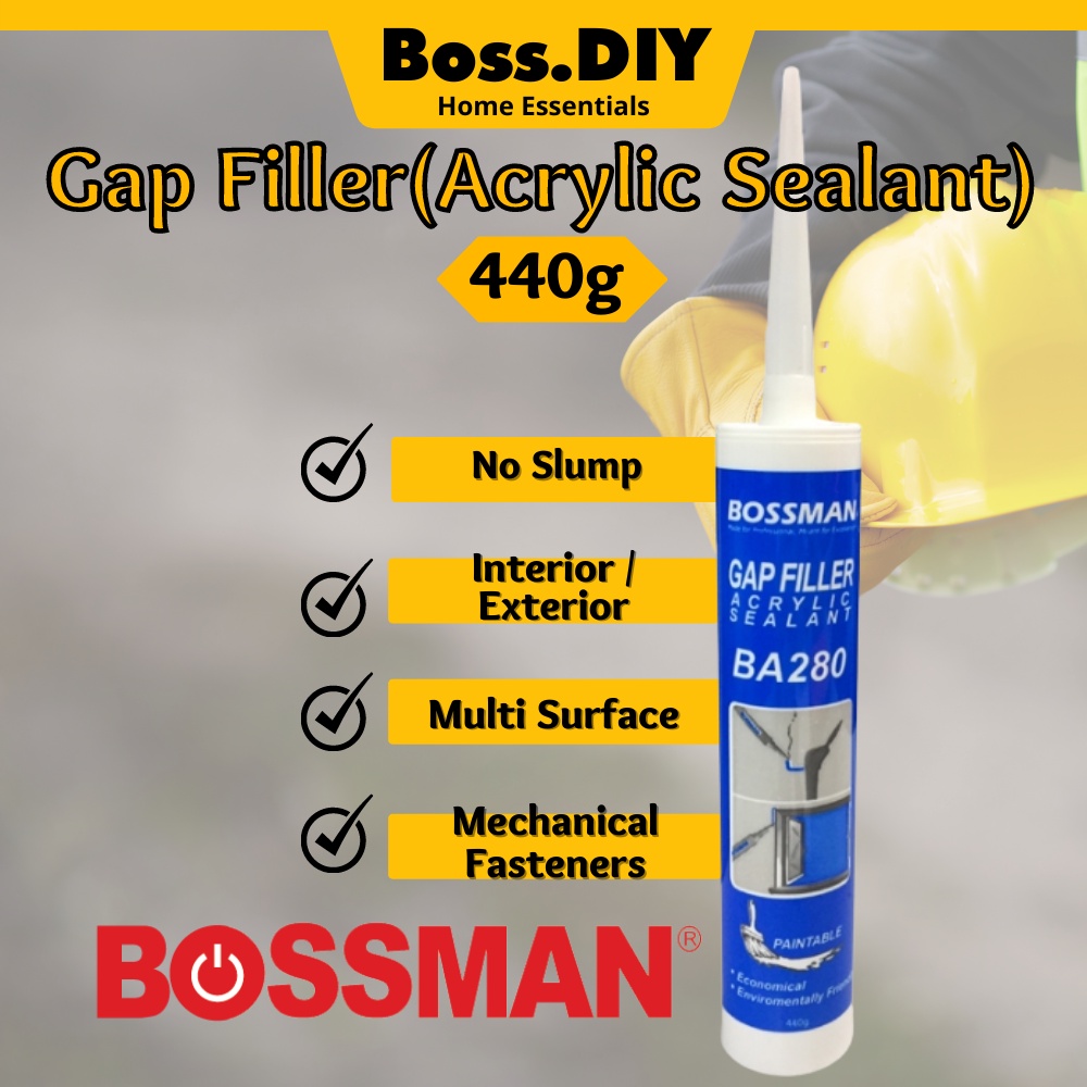 BOSSMAN Sealant Gap Filler Acrylic Sealant 440g / Ultra Nails 360g Gam ...