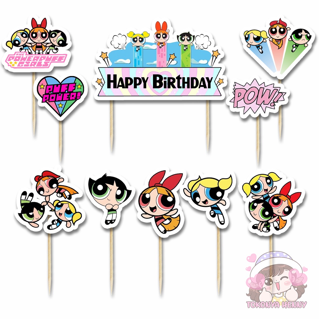 The POWER PUFF GIRLS Birthday Cake Topper | Shopee Malaysia