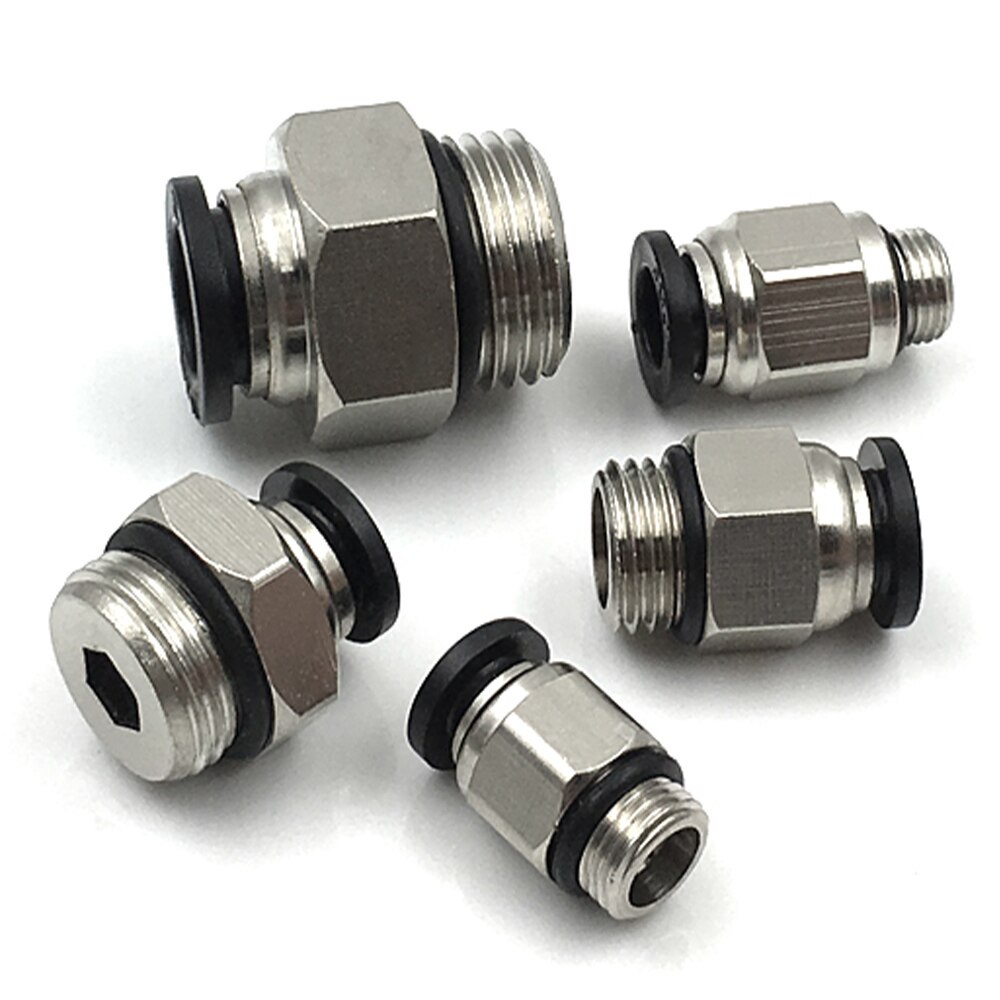 1pcs Black Type G thread PC pneumatic quick connector trachea hose 4 6 ...