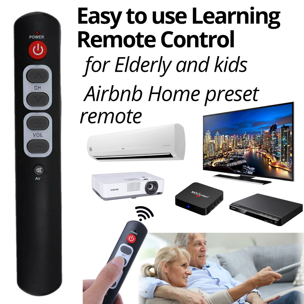Big Buttons Universal TV Aircond DVD blu ray Player Learning Remote ...