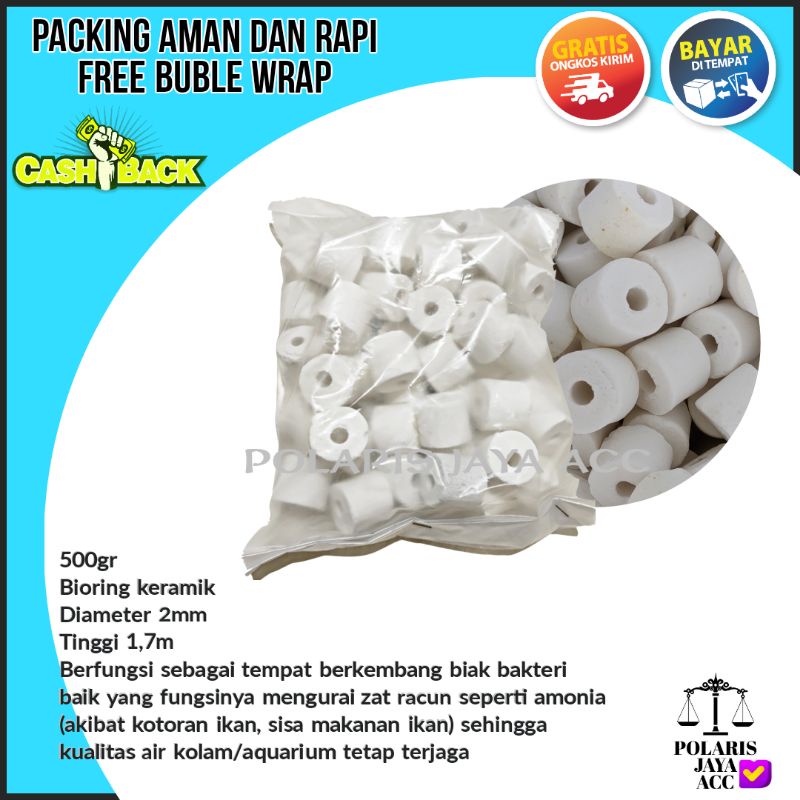 Bio RING CERAMIC BIORING AQUARIUM FILTER MEDIA 500GRA. | Shopee Malaysia