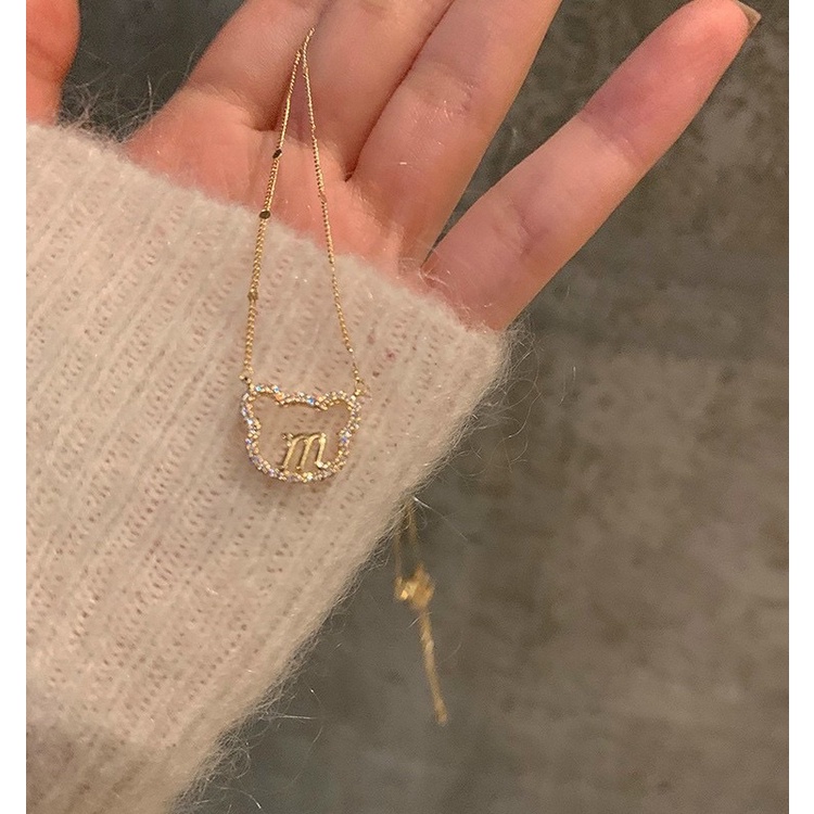 Yumi Sparkling Bear Chain Necklace WHOLESALE Thin Chain Feminine Style ...