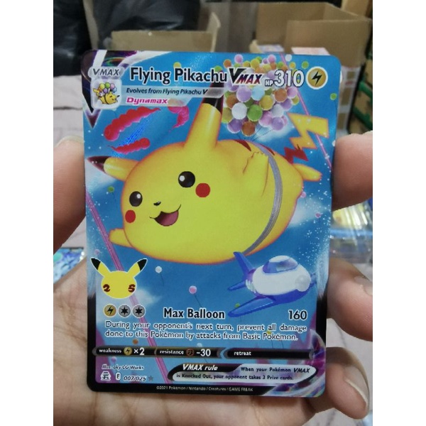 Pokemon TCG trading card Flying Pikachu VMAX - 7/25 - Ultra Rare (25th ...