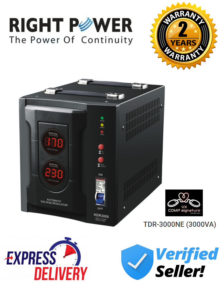 Right Power (AVR) Automatic Voltage Regulator TDR-3000NE / AVR SPR ...