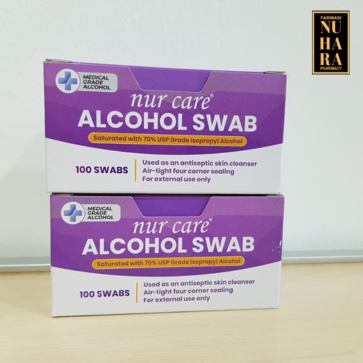 Alcohol Swab 100pcs Nur Care 70% Isopropyl alcohol USP Grade | Shopee ...