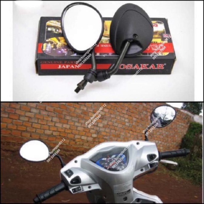 Osaka Motorcycle Rearview Cat Ear Mirror Price for 1 pair - Short Legs ...