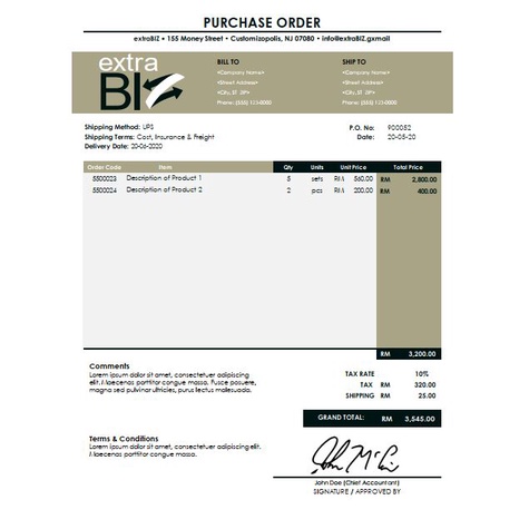 [#29] Purchase Order (PO06) Excel Template With Shift / Template Excel ...