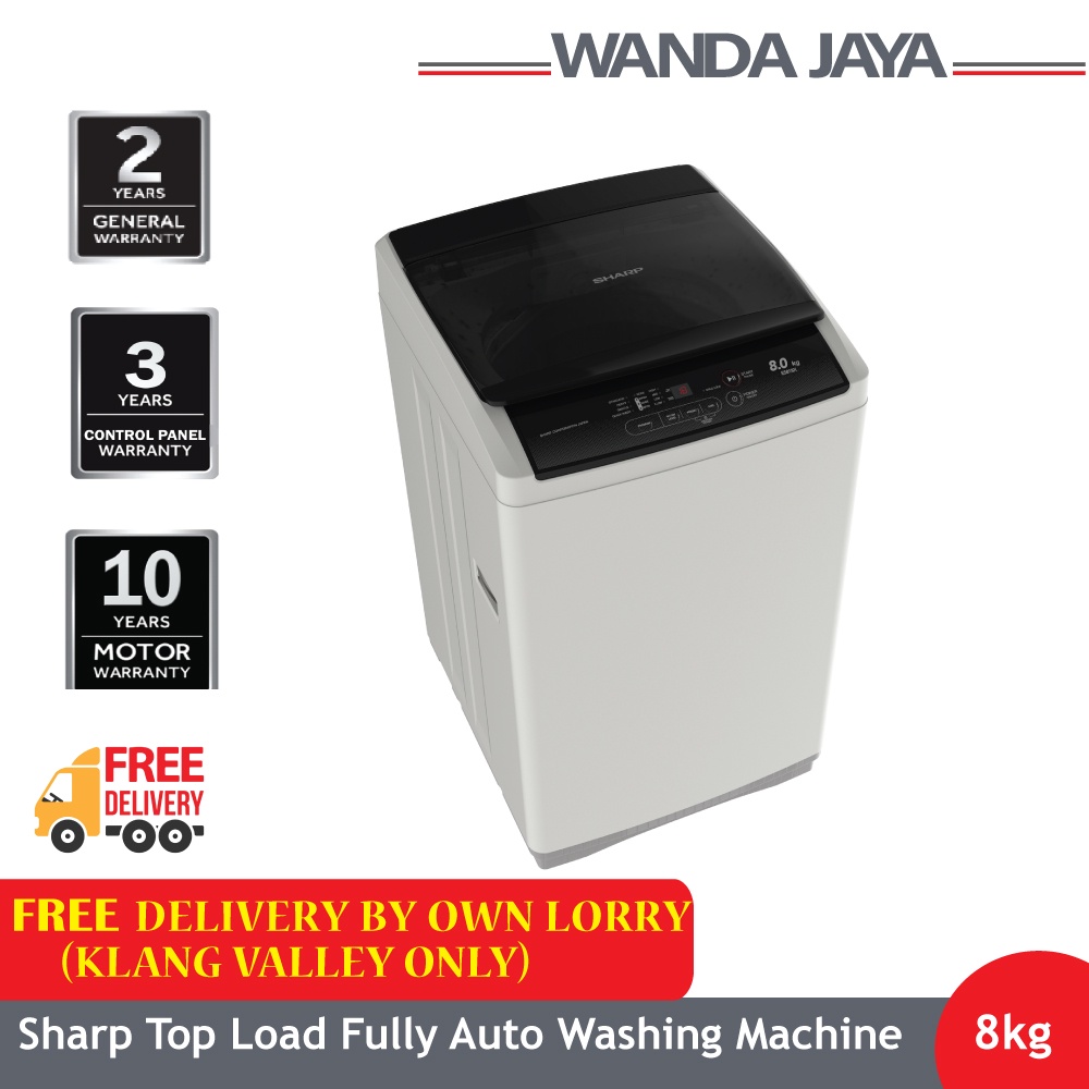 Sharp 8KG Top Load Fully Auto Washer Washing Machine ES818X | Shopee ...