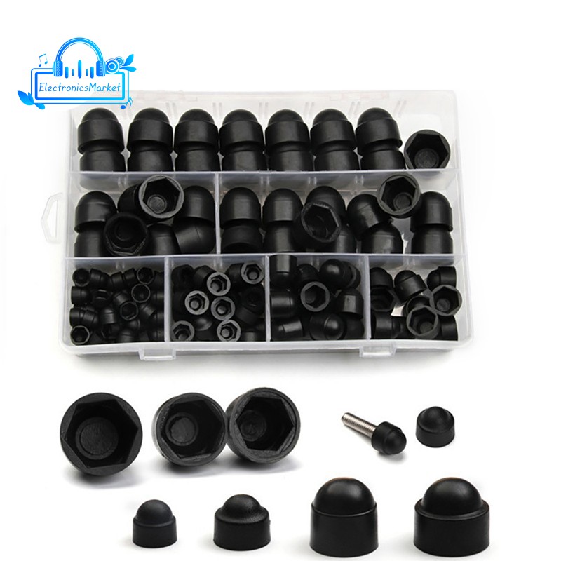 🔥145Pcs Rubber Hex Nut Cover Protective M4-M12 Bolt Cap Protection Caps ...