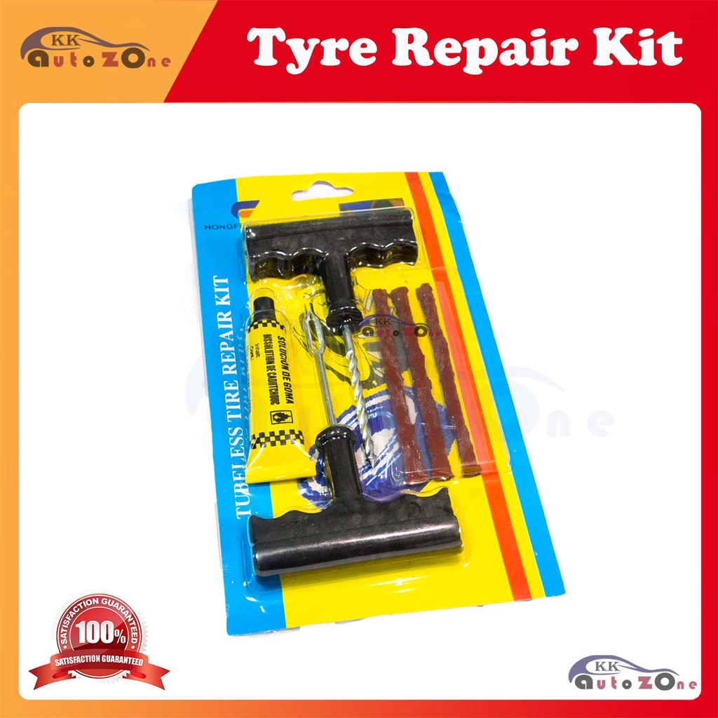 Car Flat Tyre DIY Emergency Tubeless Tyre Puncture Repair Tools Kits ...