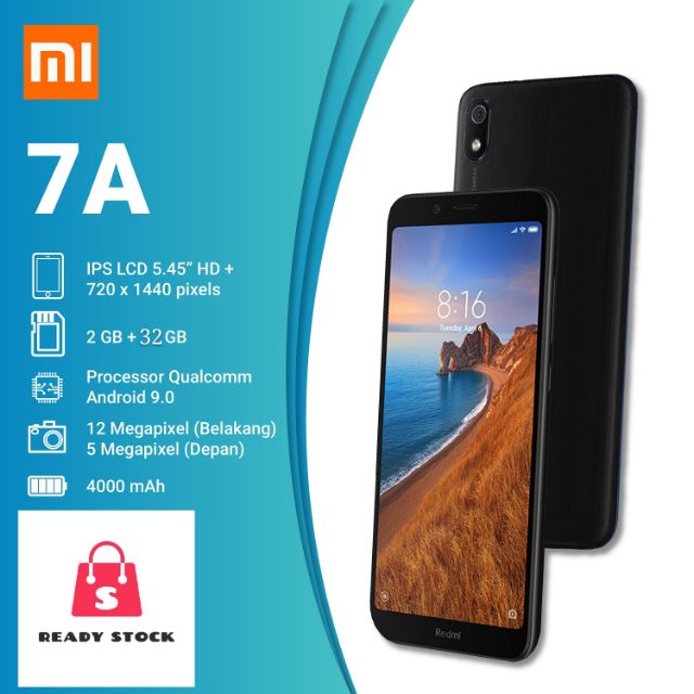 Xiaomi Redmi 7A (2GB+32GB) Dual Sim FREE SHIPPING | Shopee Malaysia