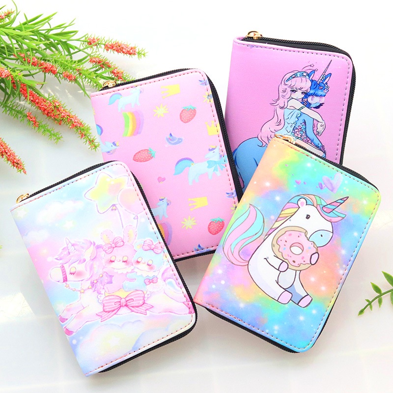 Pony Zipper Wallets for Kids Cartoon Unicorn Wallet Coin Purses Baby ...