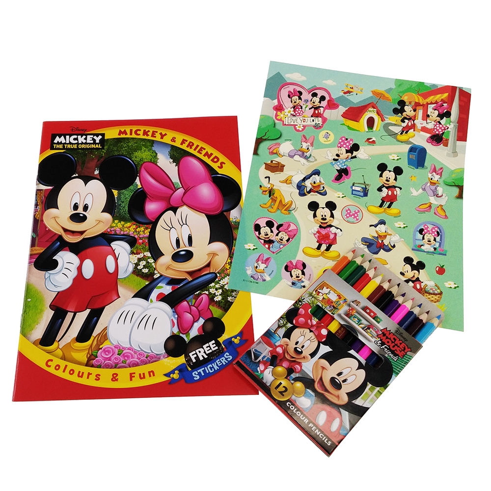Disney Mickey & Friends Coloring Book With Color Pencil Set | Shopee ...