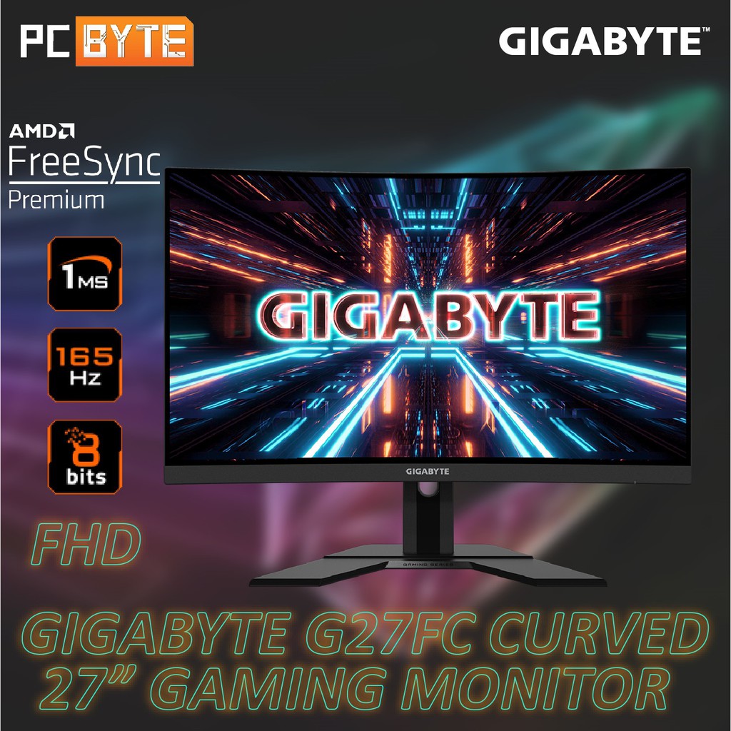 Gigabyte FHD Curved VA Gaming Monitor (27"/165hz/1ms/1500R/G27FC ...