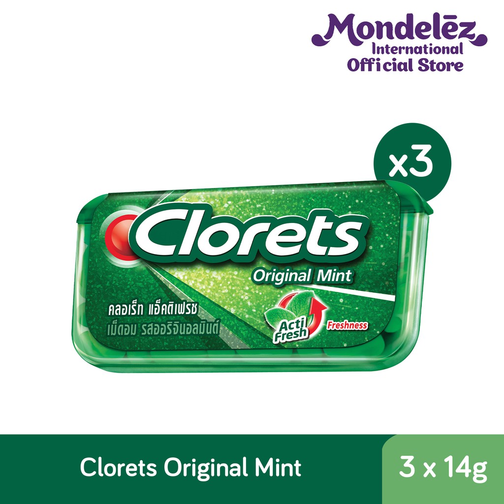 [Bundle of 3] Clorets Actifresh Mint Candy 35s (Original Mint / Clear ...