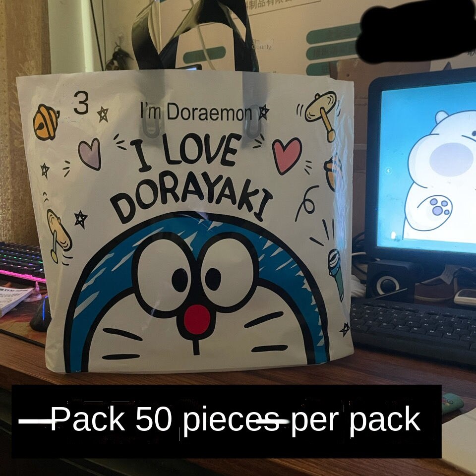 50 Pieces Doraemon Cute Plastic Bag Christmas Birthday Gift Bag ...