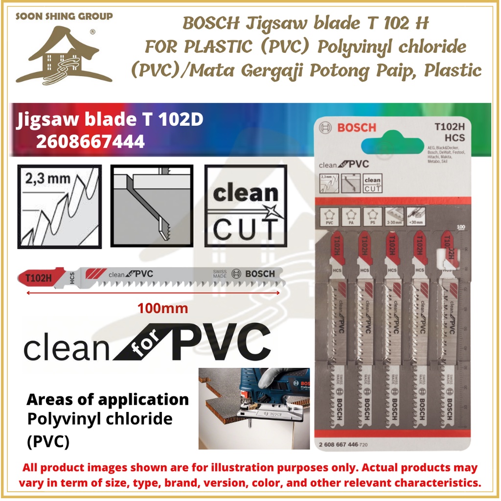 100% ORIGINAL BOSCH Jigsaw blade T 102 H FOR PLASTIC Polyvinyl chloride ...